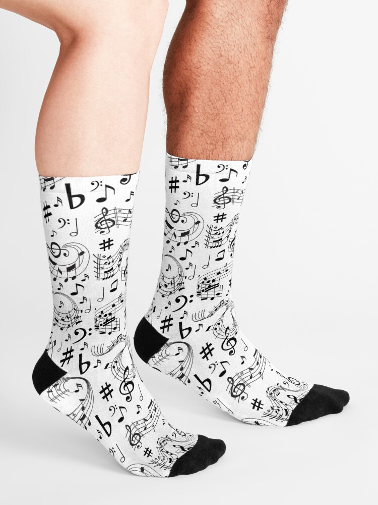 "Music, Musical Notes" Socks by wimblettdesigns | Redbubble