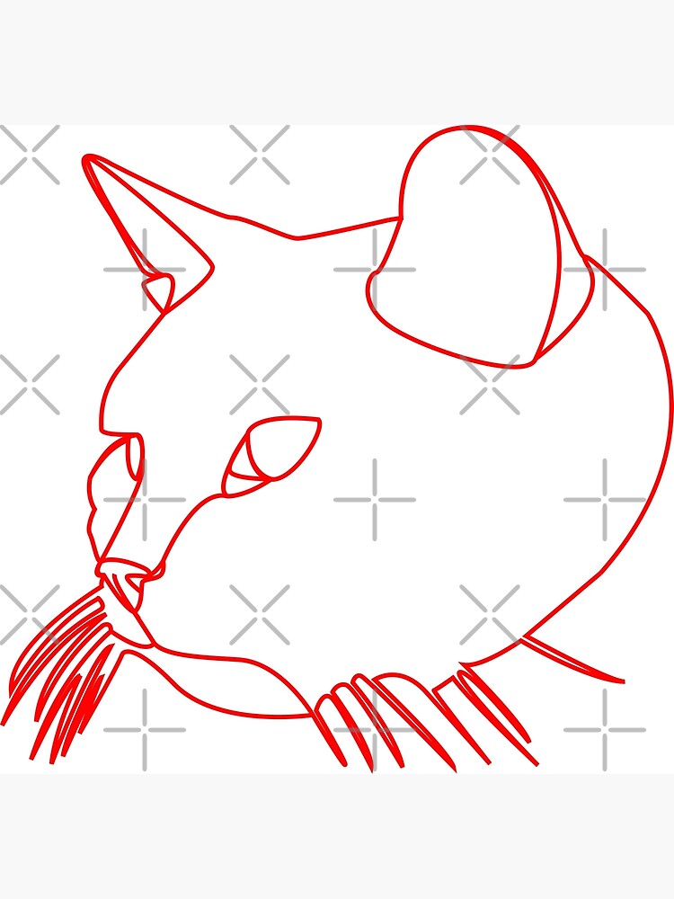 "Red cat stylized line drawing" Poster by Scootzi | Redbubble