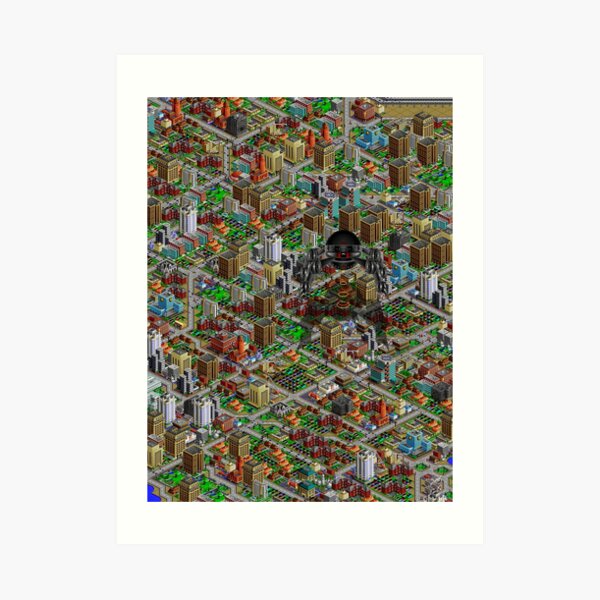 "SimCity 2000 No logo Sim City Zoom - HD (High Contrast)" Art Print for ...