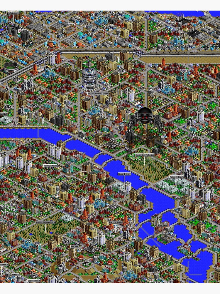 "SimCity 2000 No logo Sim City Paris - HD" Poster for Sale by hangman3d ...