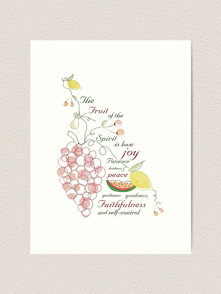 " Fruit Of The Spirit Bible Verse Print Christian Art" Art Print for ...