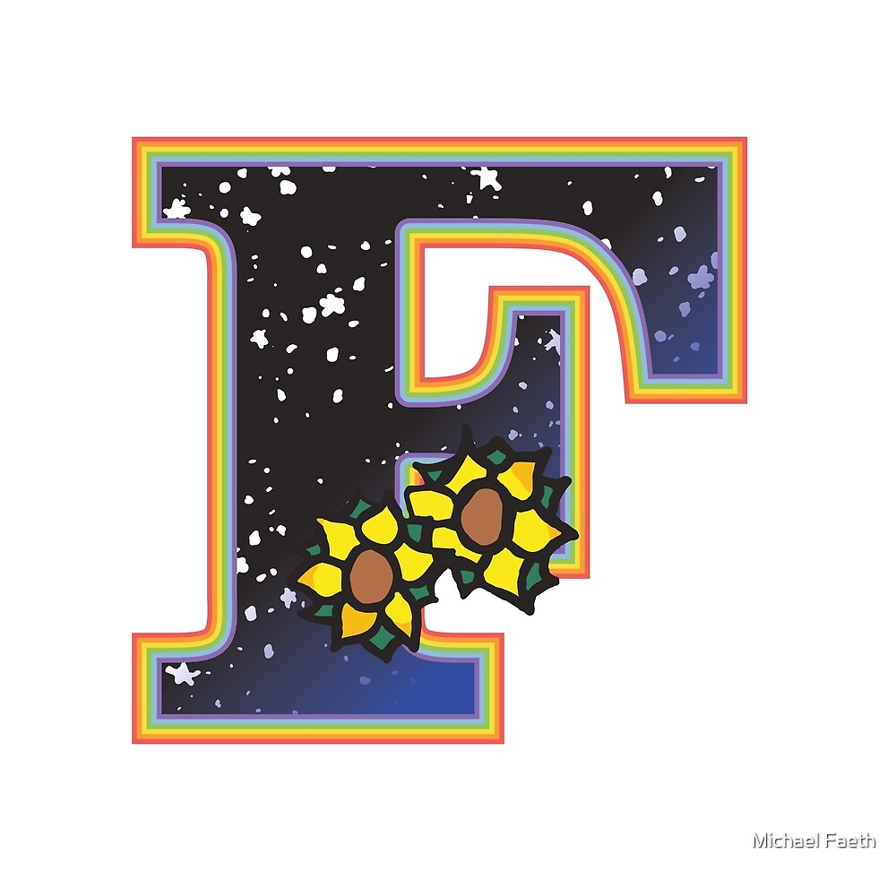 "The Letter F - Rainbow, Night, and Day" by faethdesign | Redbubble