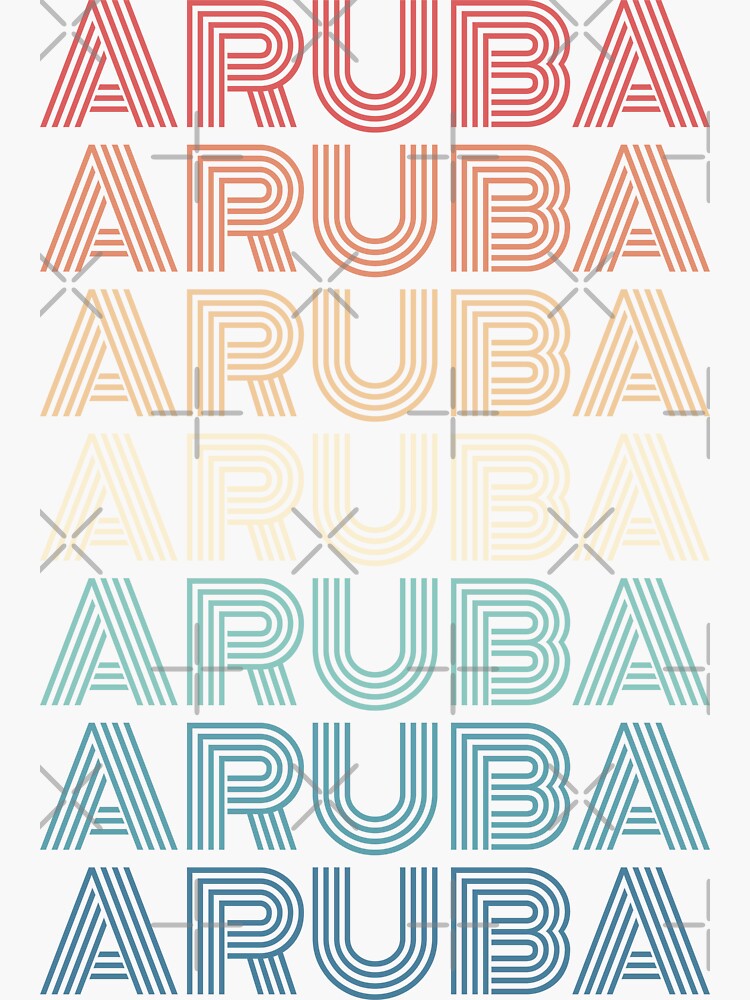 "Retro Aruba" Sticker for Sale by Bryce-LiSi | Redbubble