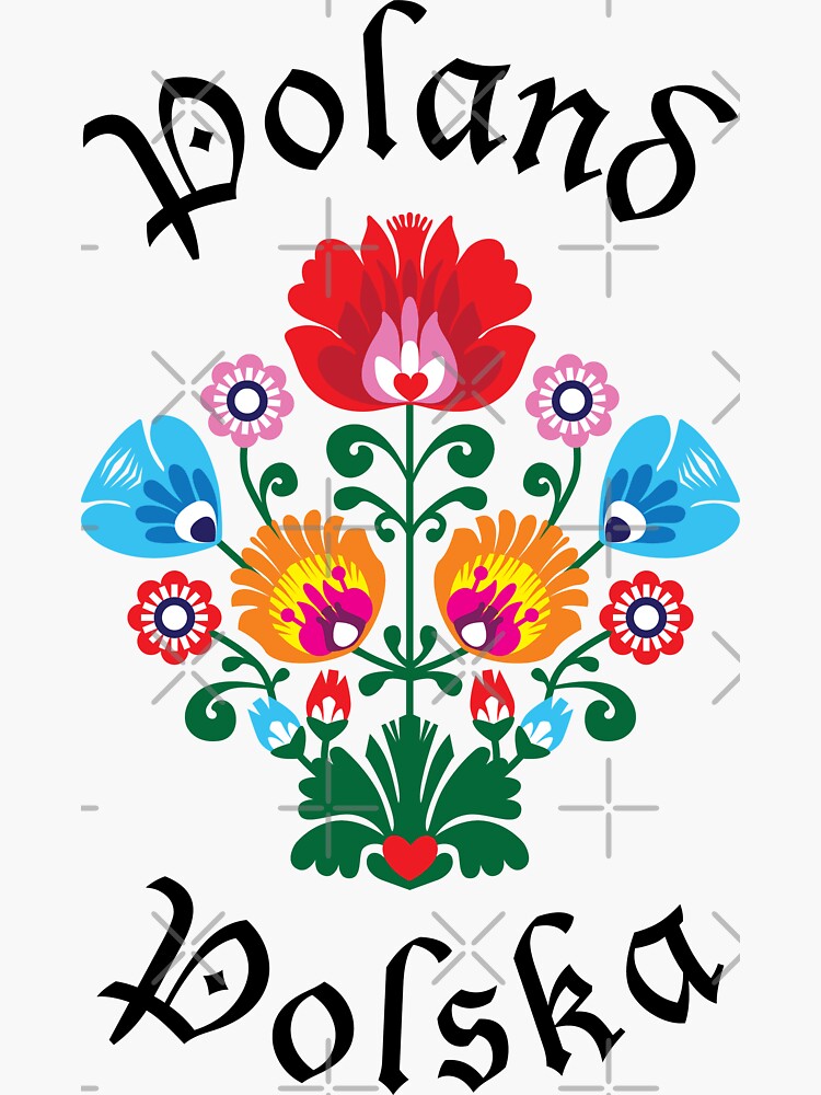 "POLAND POLSKA | Folk Art Flowers WYCINANKI Polish Festival" Sticker by ...