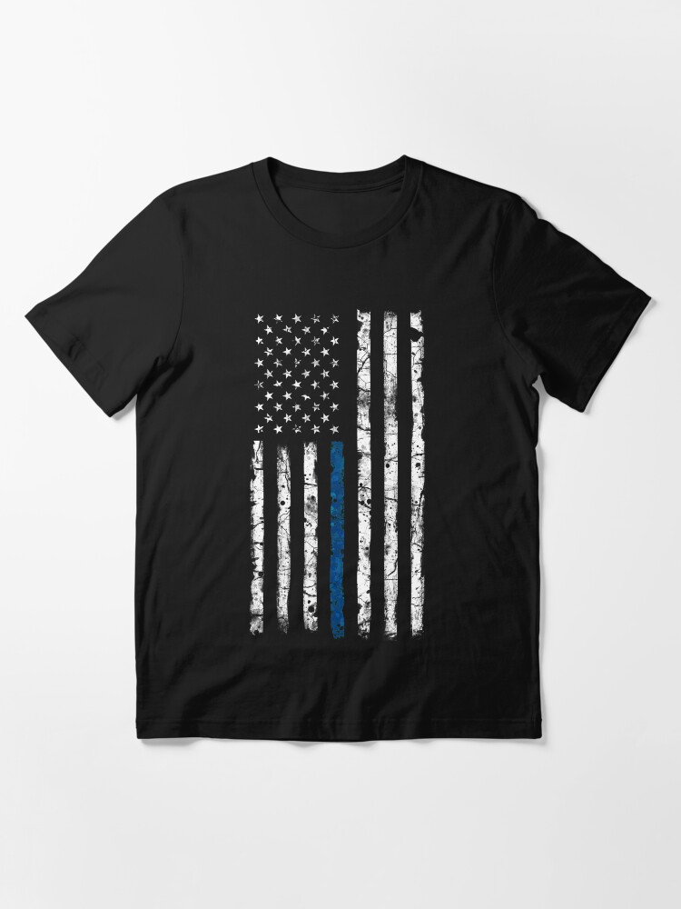 "Blue Line (White) V2 Vertical" T-shirt for Sale by zingarostudios ...