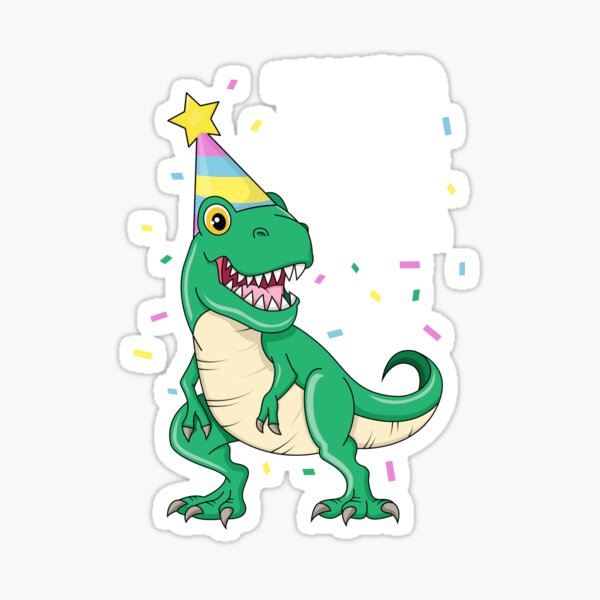 "Two Rex 2nd Birthday Boy T-Rex Dinosaur Party Happy Second" Sticker by ...