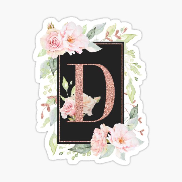 "Rose Gold Monogram - D" Sticker for Sale by Amanda-Lakey | Redbubble