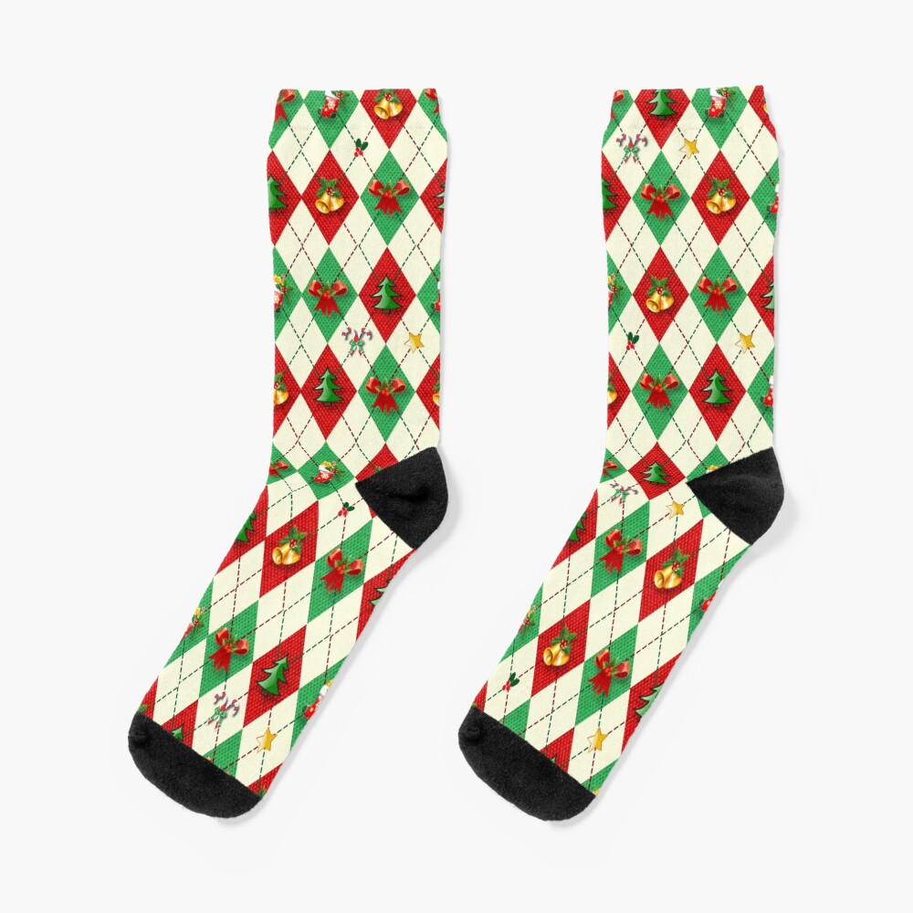 "Christmas Argyle Diamond Pattern " Socks for Sale by Gravityx9 | Redbubble