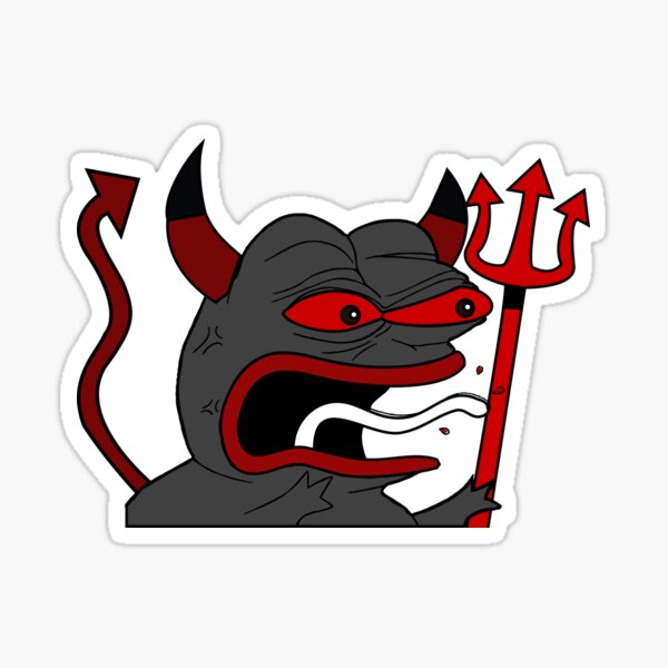 Pegatina «Rara Demonio Diablo Pepe» de benchaney53 | Redbubble
