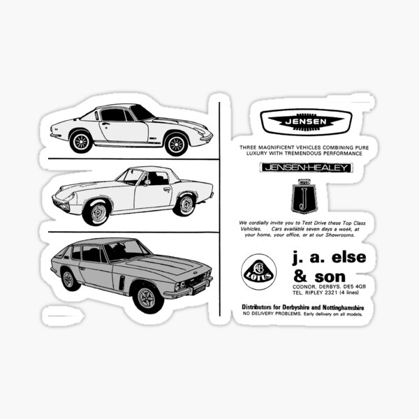 "JENSEN INTERCEPTOR" Sticker for Sale by ThrowbackMotors | Redbubble