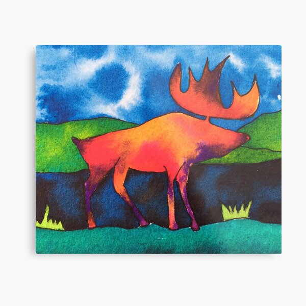 Fire Moose Metal Prints | Redbubble