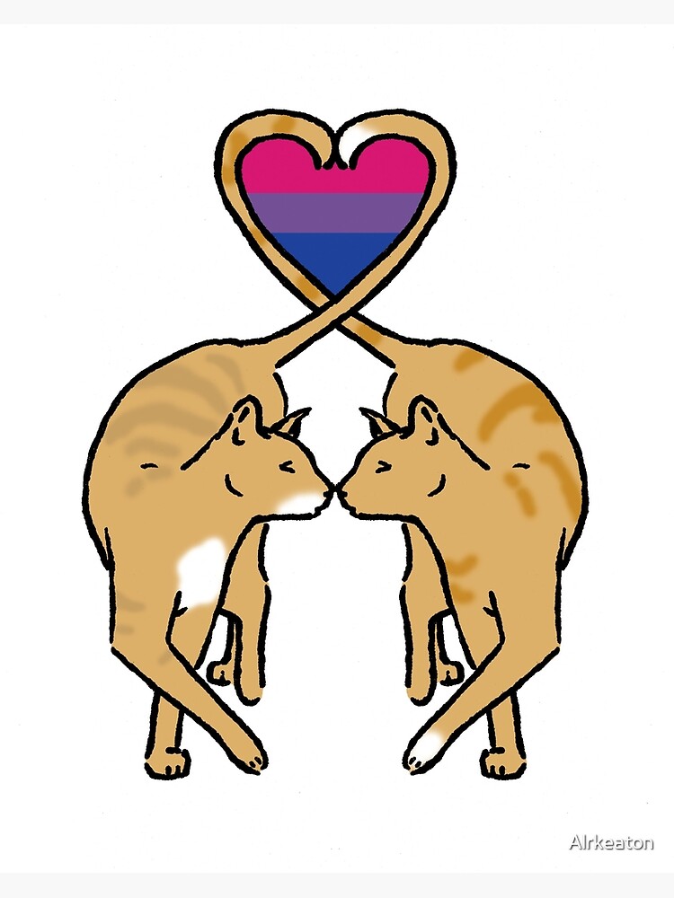"Bi Pride Cats" Art Print by Alrkeaton | Redbubble