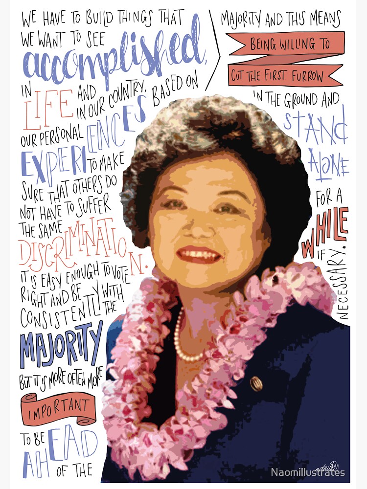 "Patsy Mink Artwork" Sticker for Sale by Naomillustrates | Redbubble