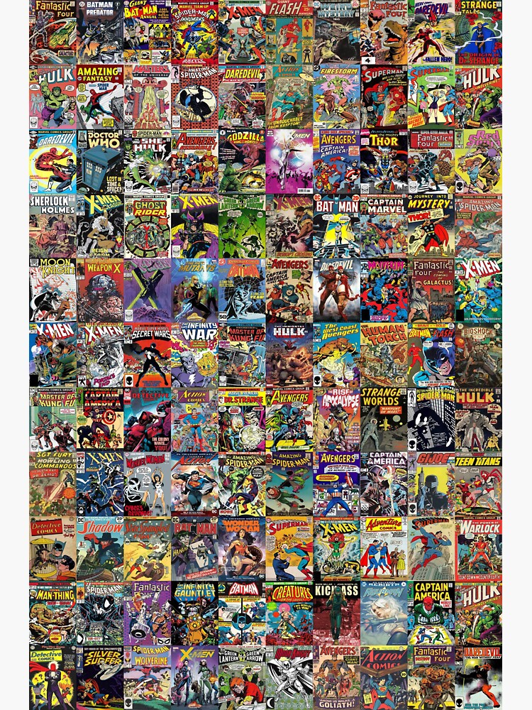 "Comic Books" Sticker for Sale by Montage-Madness | Redbubble