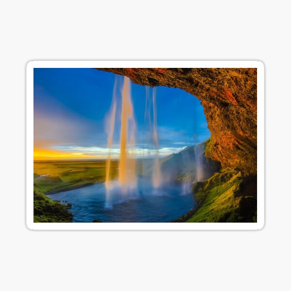 "Beautiful landscape with a waterfall" Sticker for Sale by Dirscherl ...