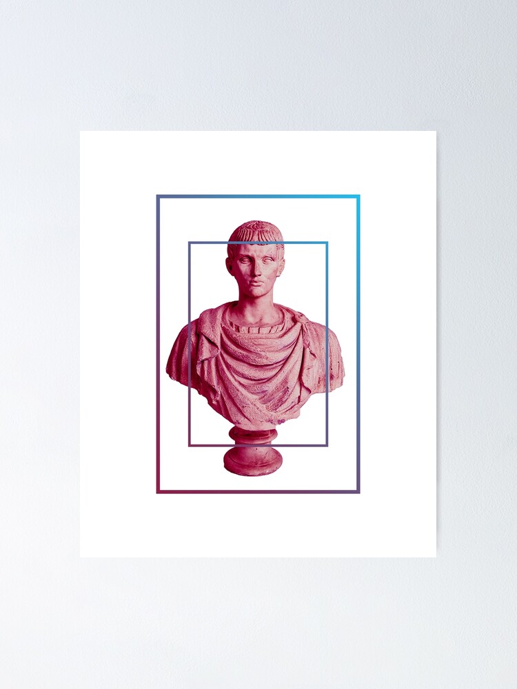 "Synthwave Retrowave Style Statue Gift Vaporwave Bust" Poster by D-C ...