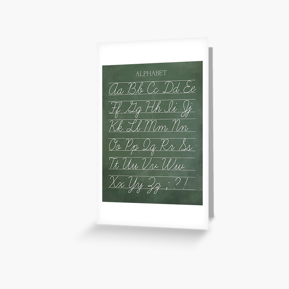 "Vintage Alphabet Chalkboard Poster - Cursive" Poster for Sale by ...