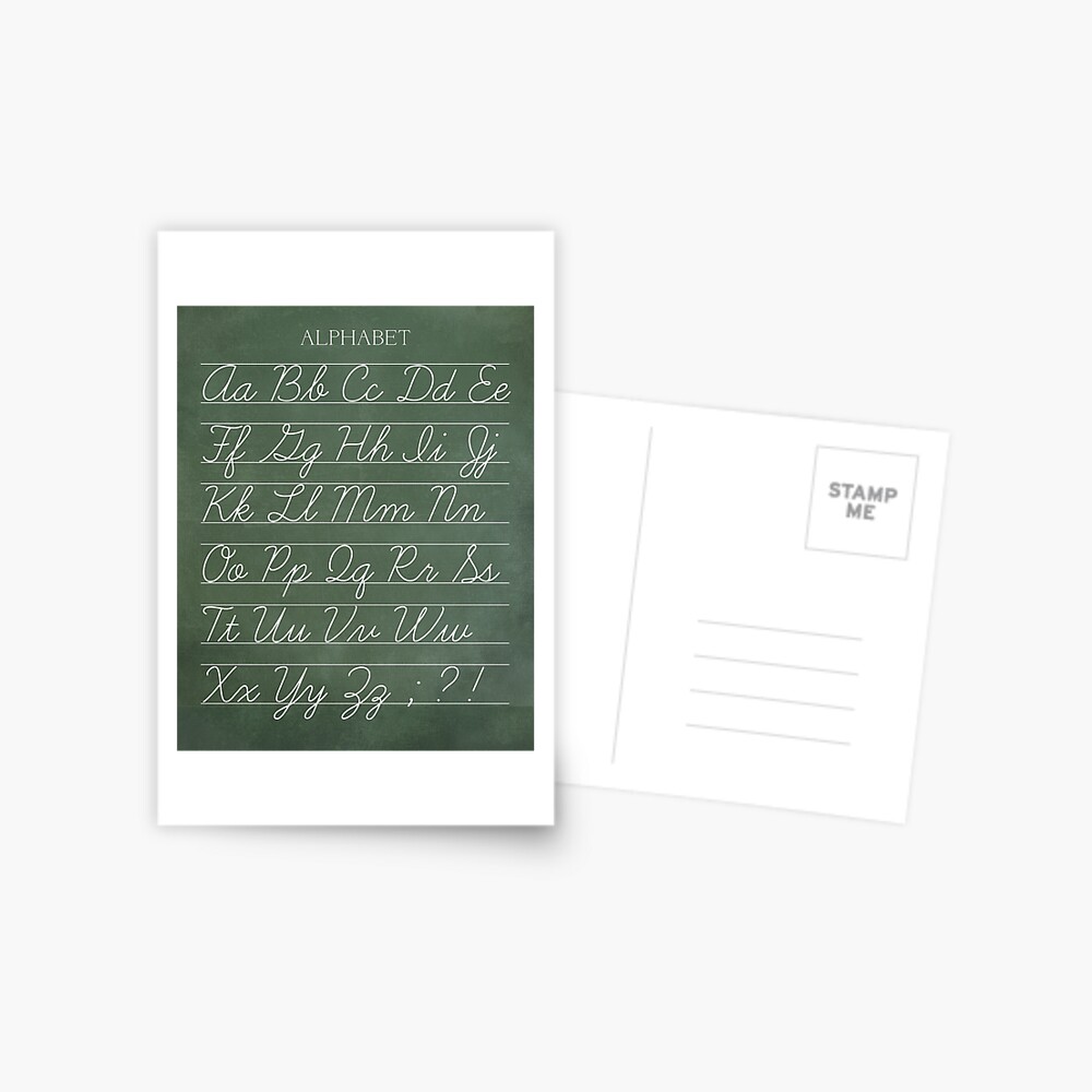 "Vintage Alphabet Chalkboard Poster - Cursive" Poster for Sale by ...