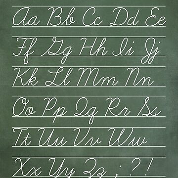 "Vintage Alphabet Chalkboard Poster - Cursive" Poster for Sale by ...