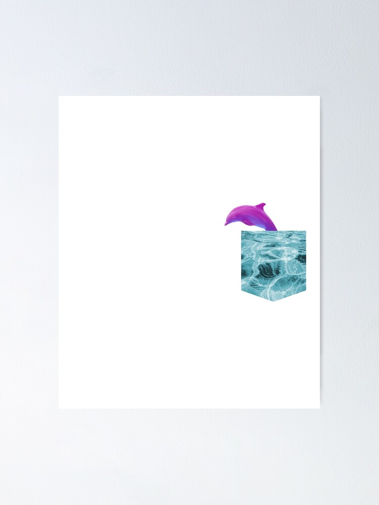 "Vaporwave Dolphin Gift Water Pocket shape design" Poster for Sale by D ...