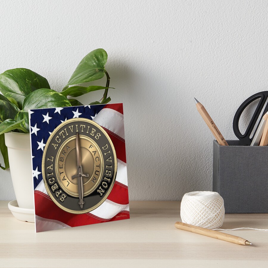 "CIA Special Activities Division - SAD Emblem over American Flag" Art ...