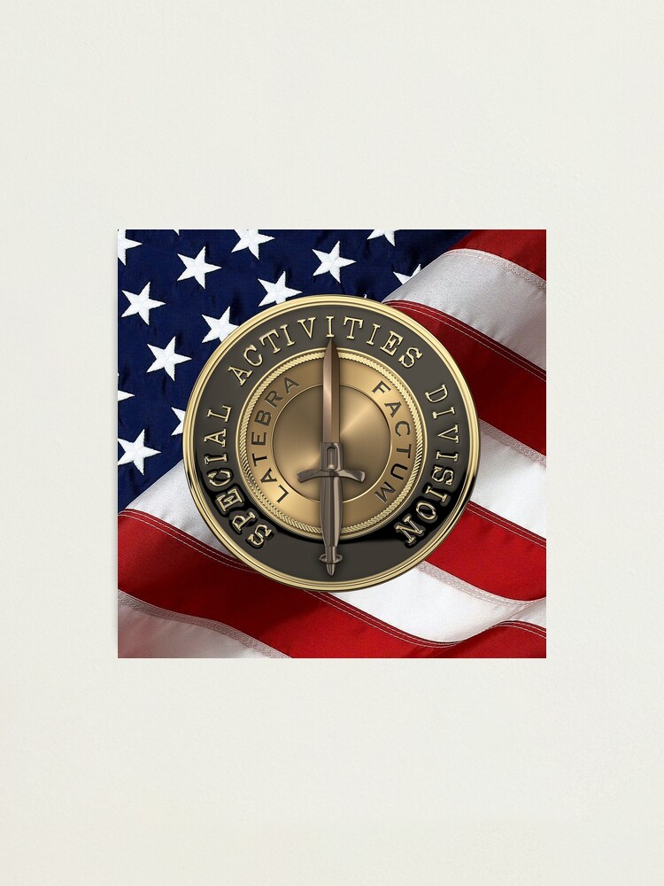 "CIA Special Activities Division - SAD Emblem over American Flag ...