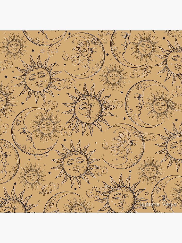 "Tan Celestial Sun & Moon" Poster for Sale by Christyne | Redbubble