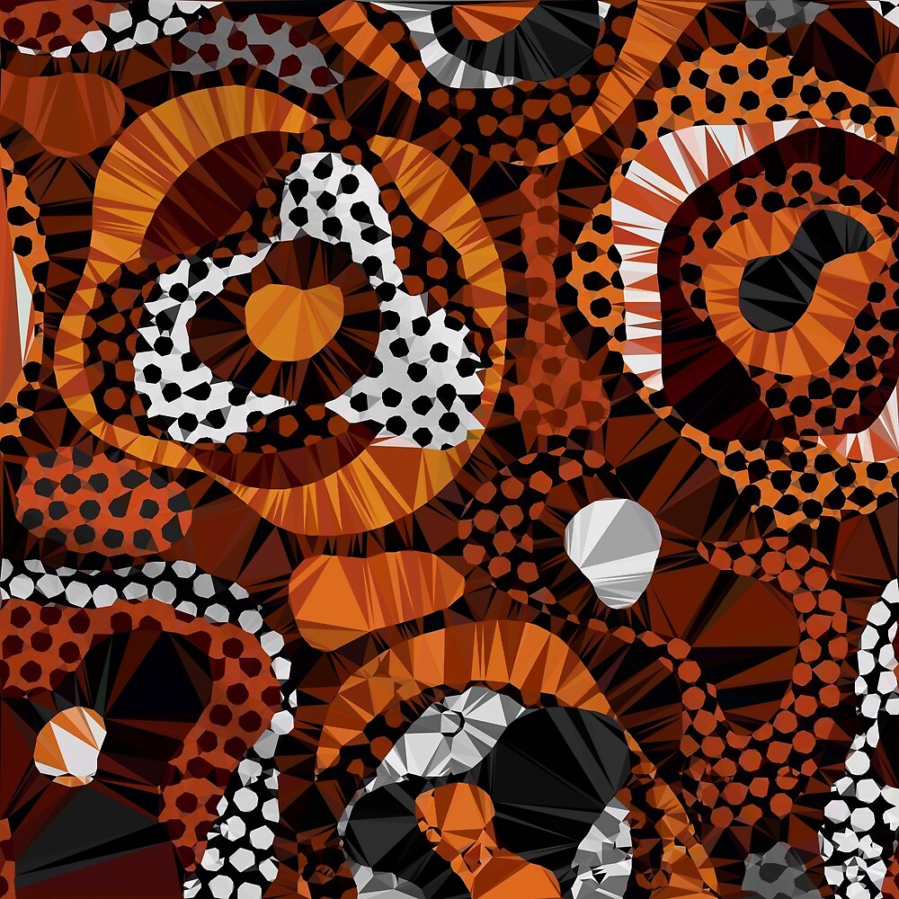 "African Tribal Abstract Low Poly Geometric Triangles" by Vicky Brago ...