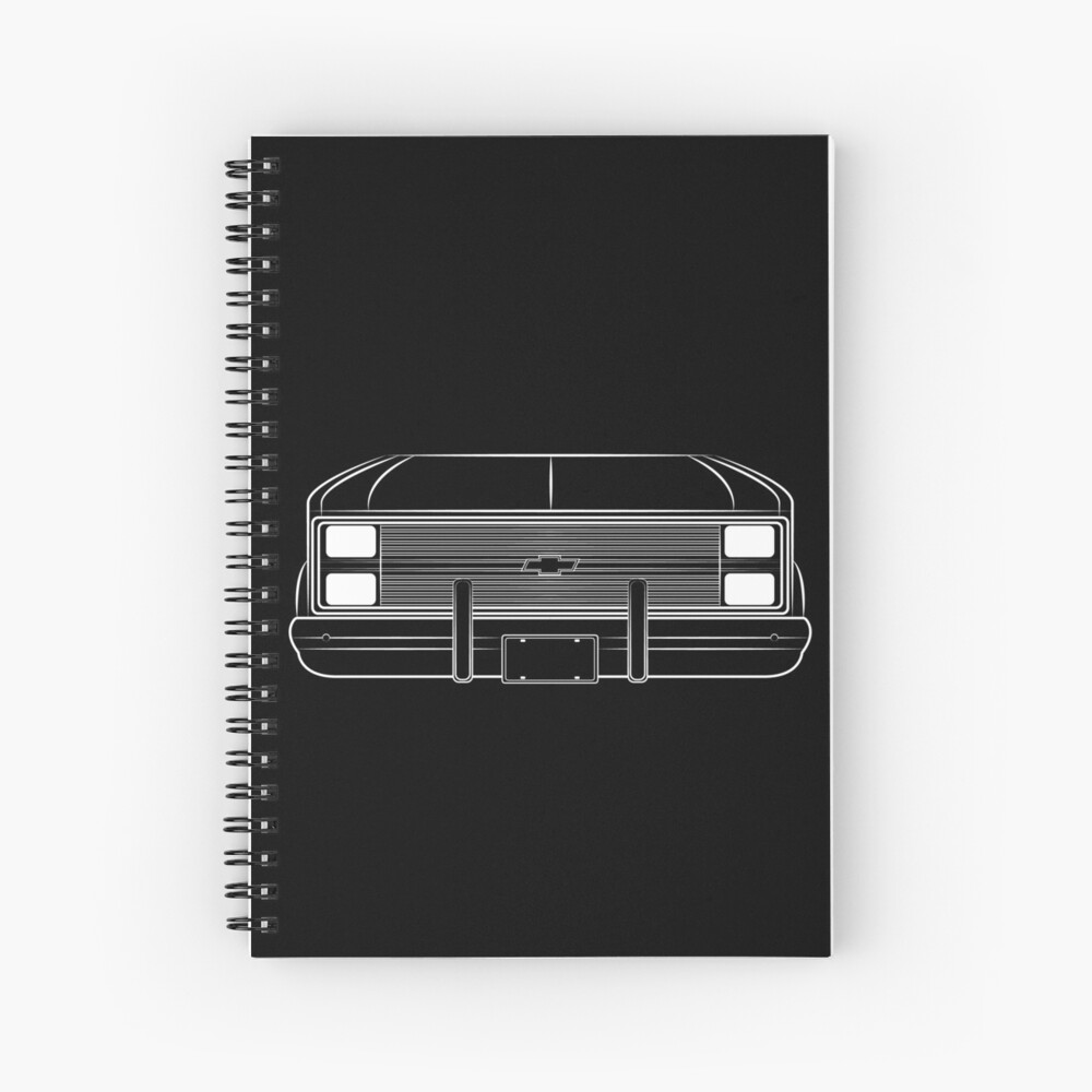 "73-87 Squarebody Chevy Truck Line Art" Spiral Notebook by Skeletal-K9 ...