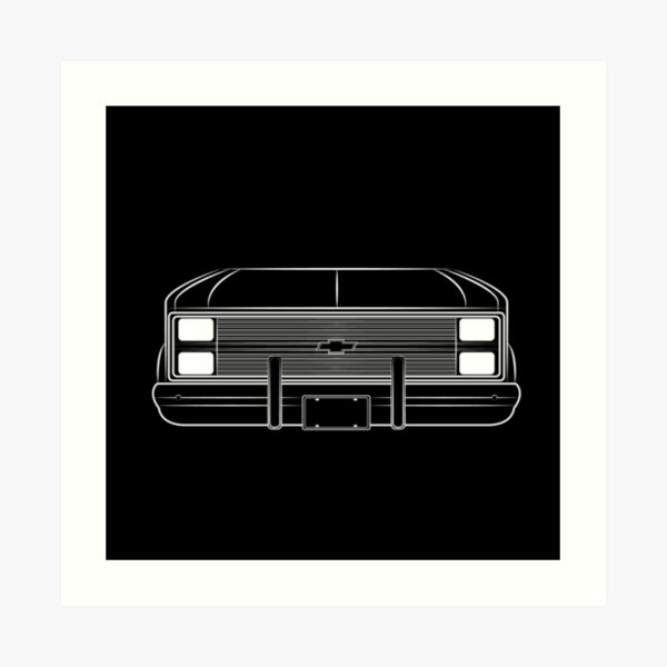 "73-87 Squarebody Chevy Truck Line Art" Art Print for Sale by Skeletal ...