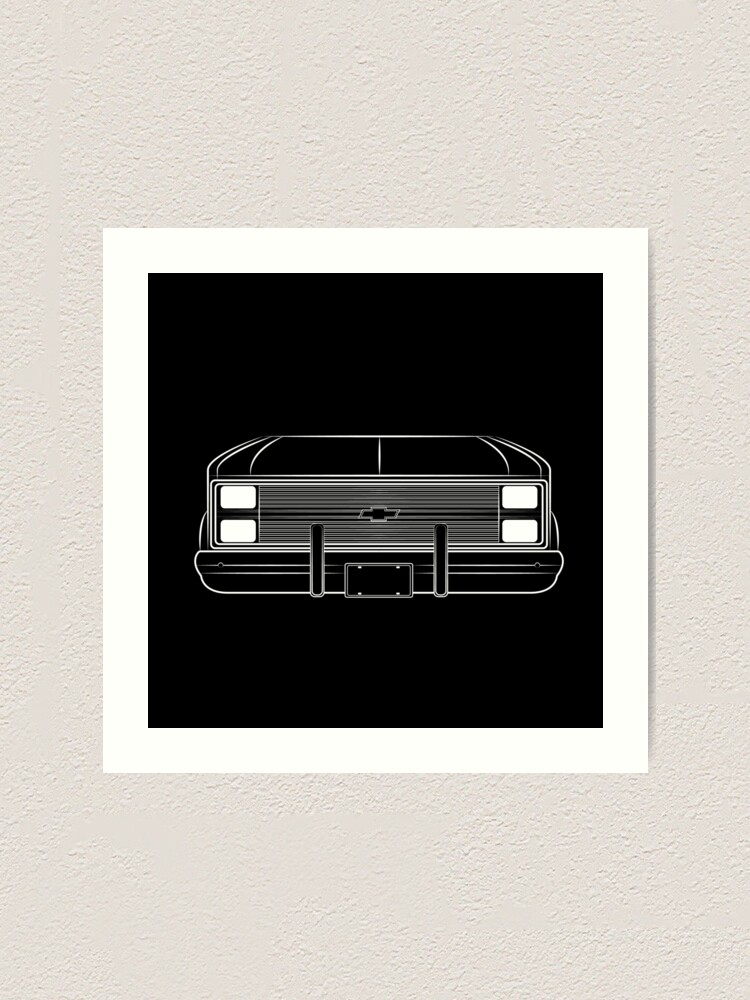 "73-87 Squarebody Chevy Truck Line Art" Art Print for Sale by Skeletal ...