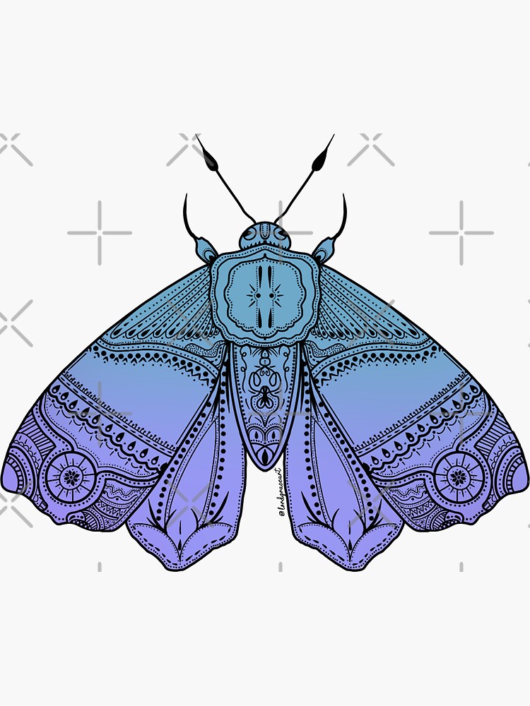 "Bohemian Tribal Henna Moth- Pastel Ombré " Sticker for Sale by ...