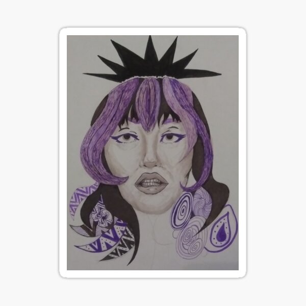 "Abstract Purple Girl" Sticker for Sale by GlitterHen | Redbubble