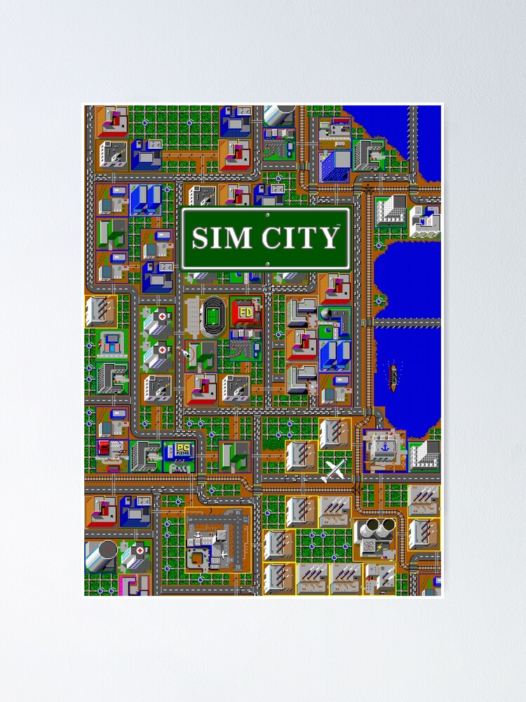 "SimCity 1 Sim City Zoom - HD" Poster for Sale by hangman3d | Redbubble