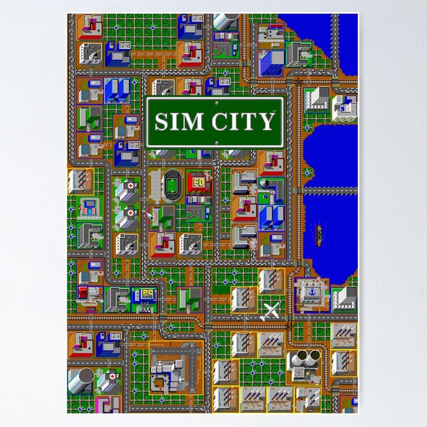 "SimCity 1 Sim City Zoom - HD" Poster for Sale by hangman3d | Redbubble