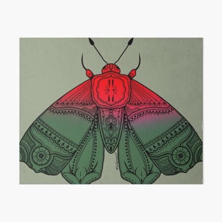 "Bohemian Tribal Henna Moth- Watermelon Madness " Art Board Print for ...