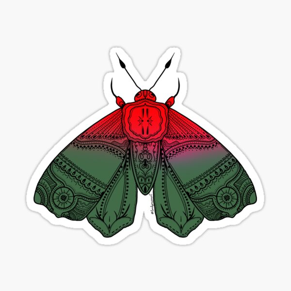 "Bohemian Tribal Henna Moth- Watermelon Madness " Sticker for Sale by ...