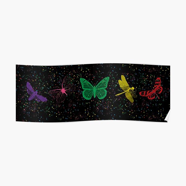 "Paint Splattered Bugs Horizontal - Black " Poster for Sale by ...