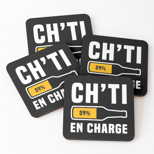 Dessous de verre (lot de 4) « Ch'ti en charge », par humour-chti ...