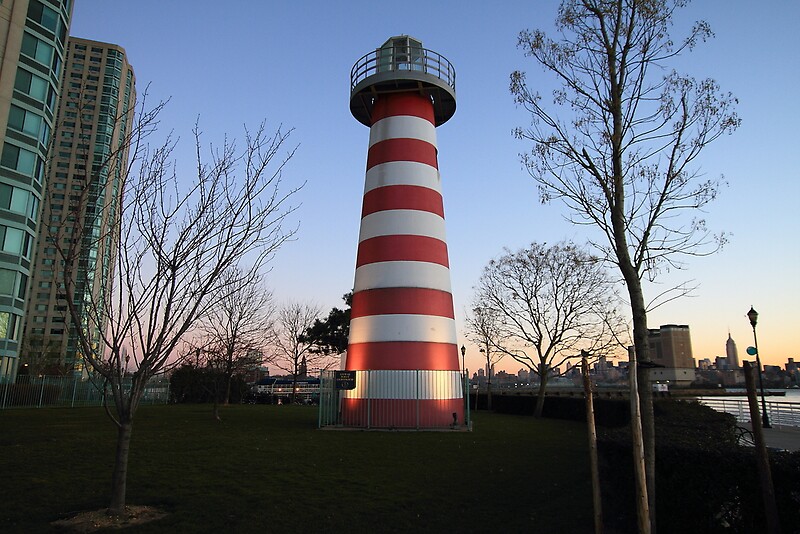 "Lefrak point lighthouse Jersey City NJ" by pmarella | Redbubble