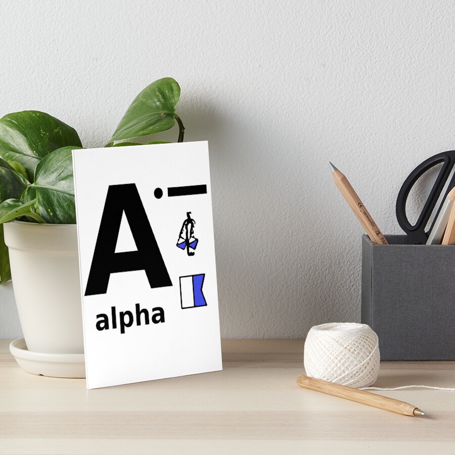 "A for ALPHA (phonetic alphabet)" Art Board Print by timothybeighton ...