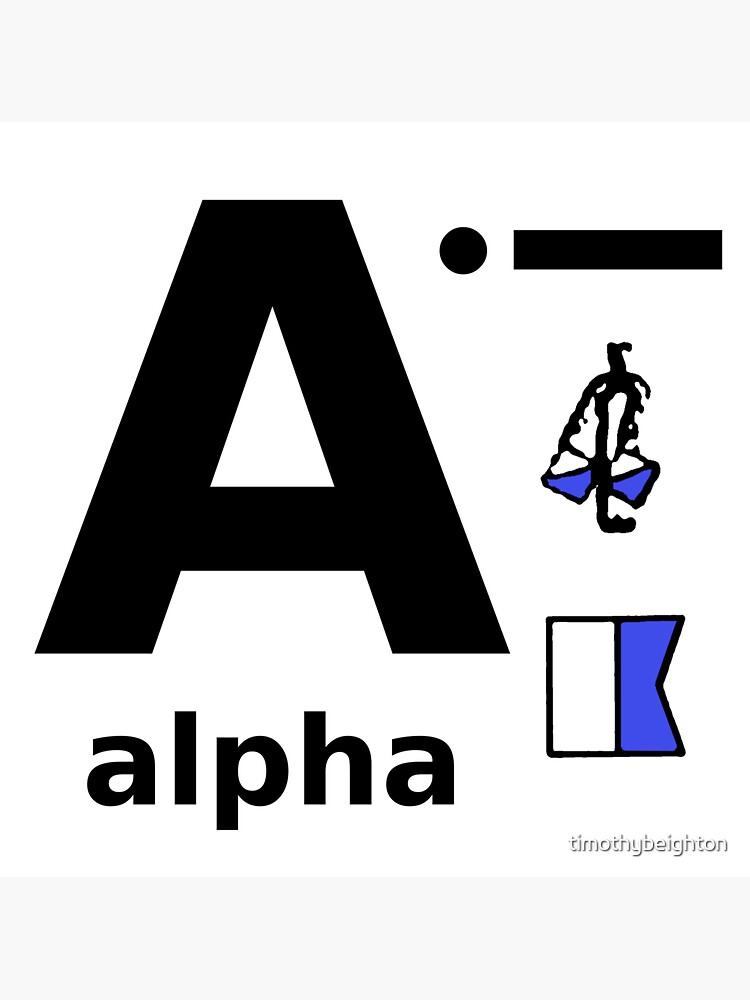 "A for ALPHA (phonetic alphabet)" Sticker for Sale by timothybeighton ...