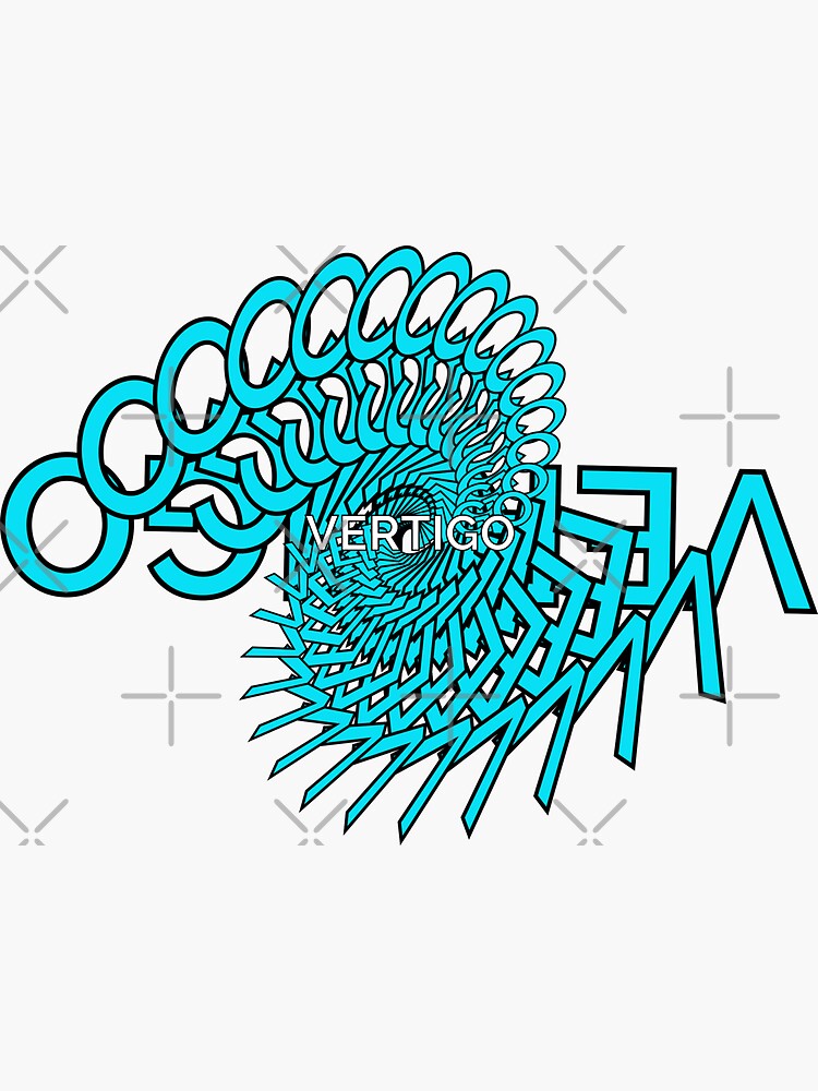 "Vertigo, fan articles for cinema fans" Sticker for Sale by Mauswohn ...