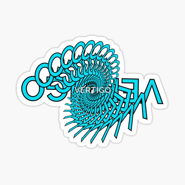 "Vertigo, fan articles for cinema fans" Sticker for Sale by Mauswohn ...