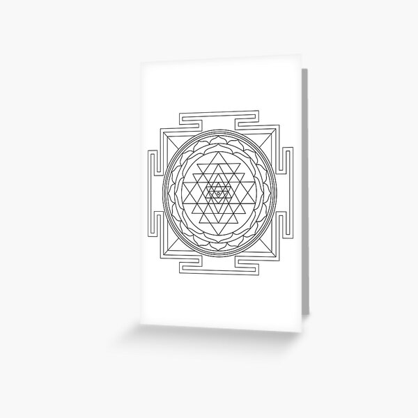 "Sri Yantra Line Drawing" Greeting Card by SACREDMANDALA | Redbubble