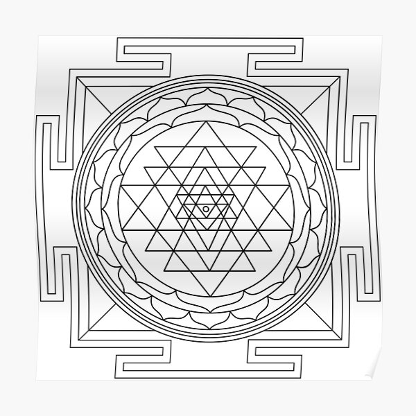 "Sri Yantra Line Drawing" Poster for Sale by SACREDMANDALA | Redbubble