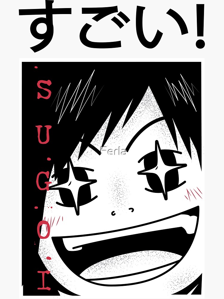 "Sugoi anime face" Sticker for Sale by Ferla | Redbubble