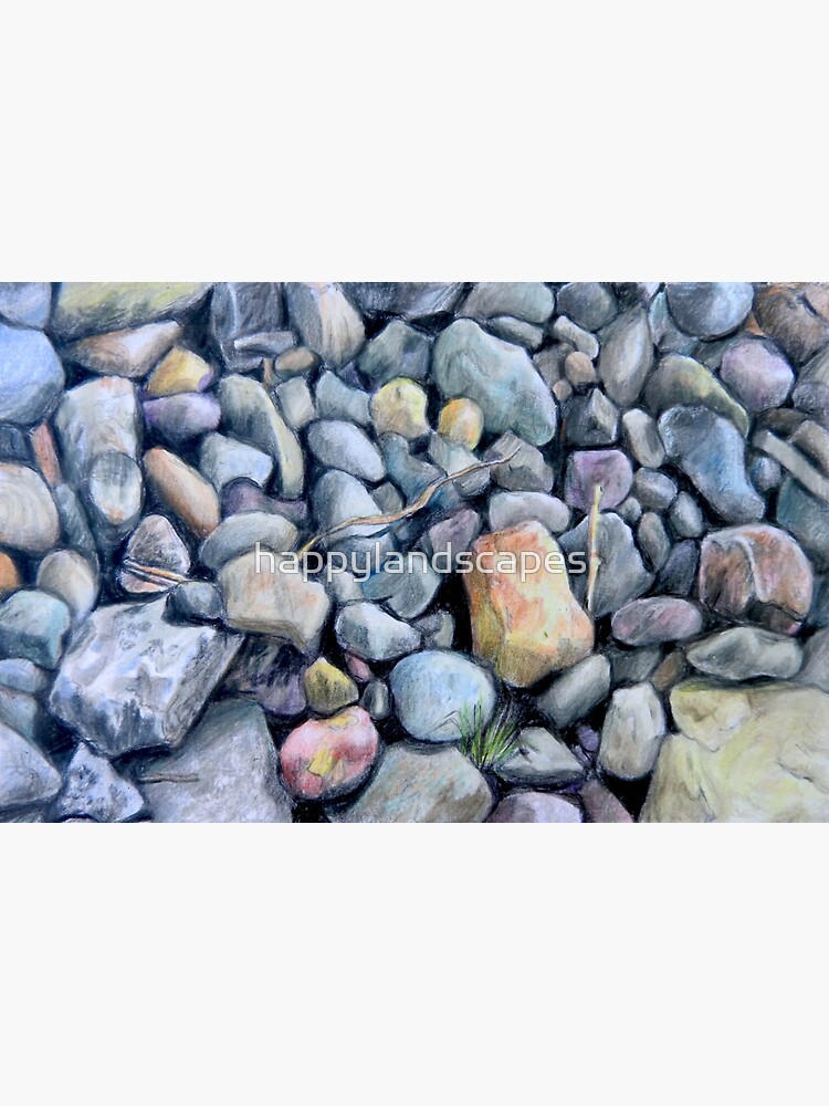 "rocks, pebbles, colored pencil " Sticker for Sale by happylandscapes ...