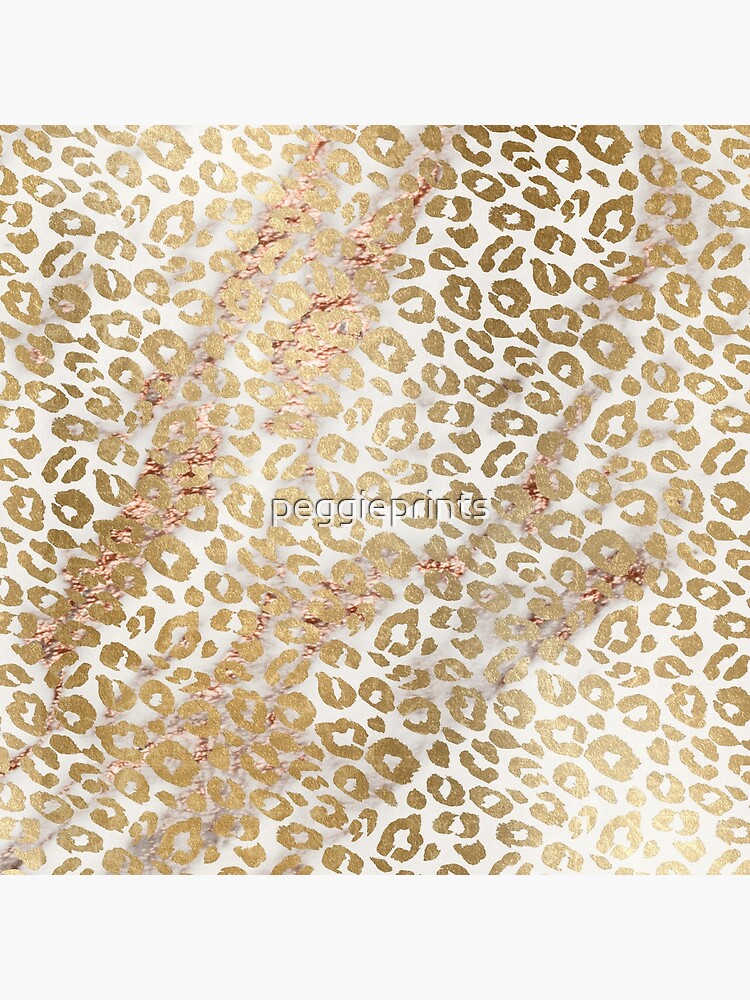 Póster «Rosa oro mármol leopardo de las nieves» de peggieprints | Redbubble