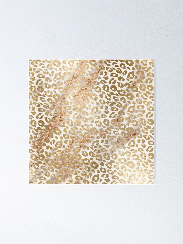 Póster «Rosa oro mármol leopardo de las nieves» de peggieprints | Redbubble